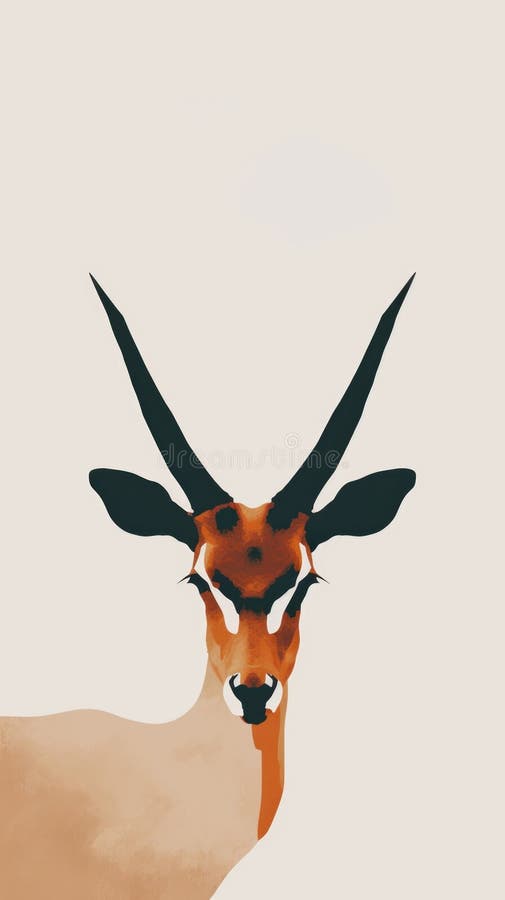 An Antelope with Long Horns Standing in Front of a White Background ...