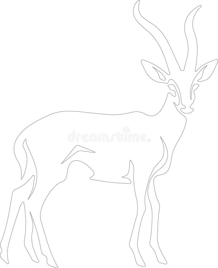 Antelope Outline Silhouette Generative Ai Stock Vector - Illustration ...