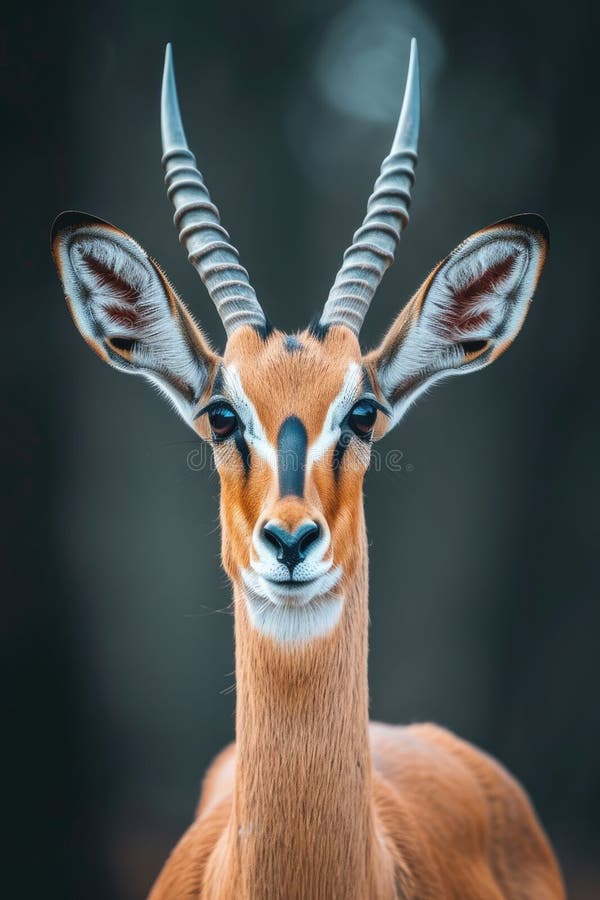 Antelope Portrait Illustration Stock Vector - Illustration of smile ...