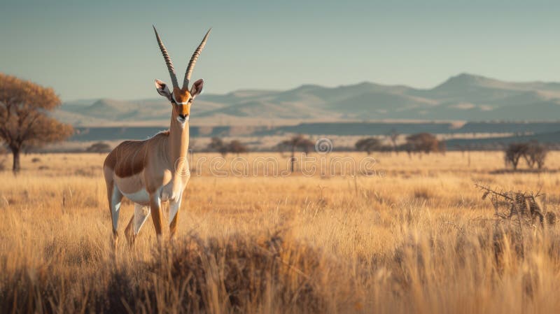 The Antelope in Savanna. AI Generated Stock Photo - Image of safari ...