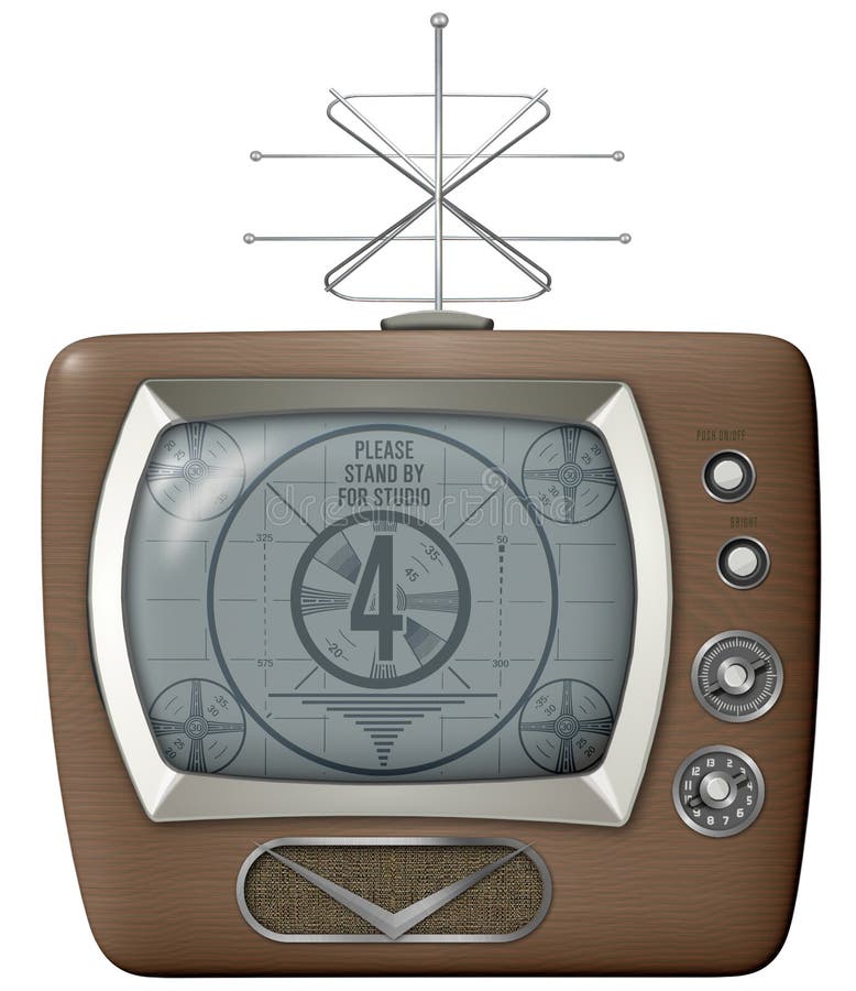 Antena Aislada Vector Retro Del Vintage TV Stock de ilustración ...