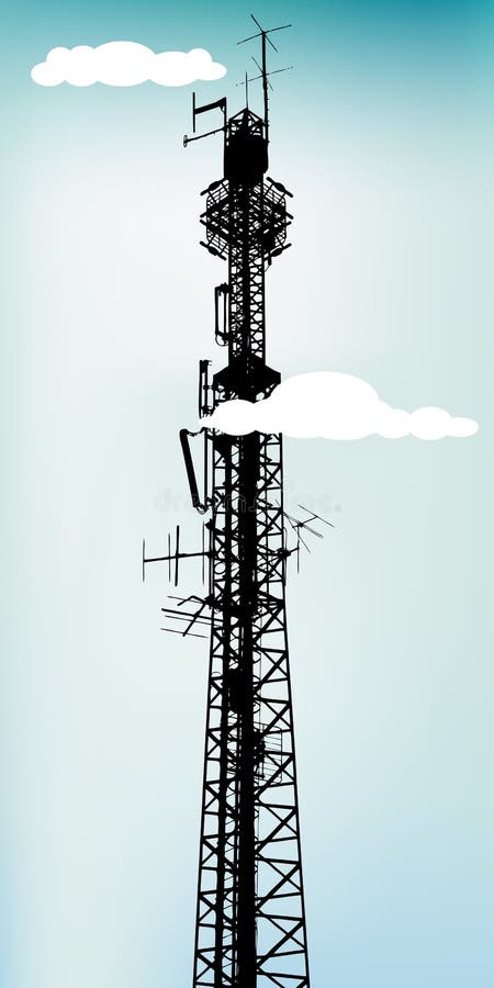 Illustration of Antenna Tower Stock Vector - Illustration of black ...