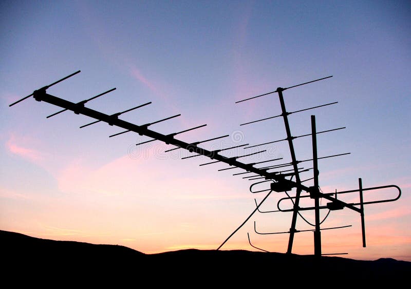 Antenna stock image. Image of wires, sunset, hill, cables - 542341