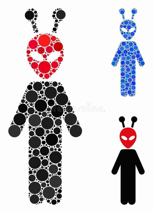 Antenna Alien Mosaic Icon Of Round Dots Stock Vector - Illustration of ...
