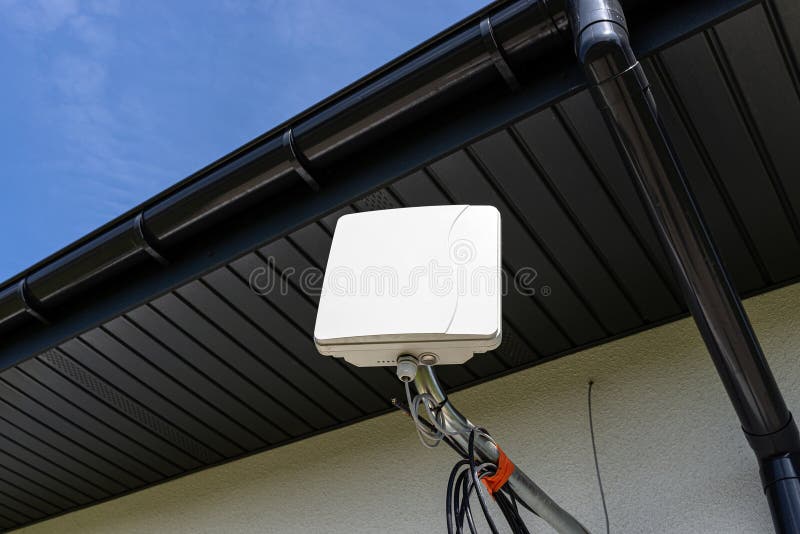 Antenna Amplifier for Mobile Internet at Home, Mounted on the Facade of ...