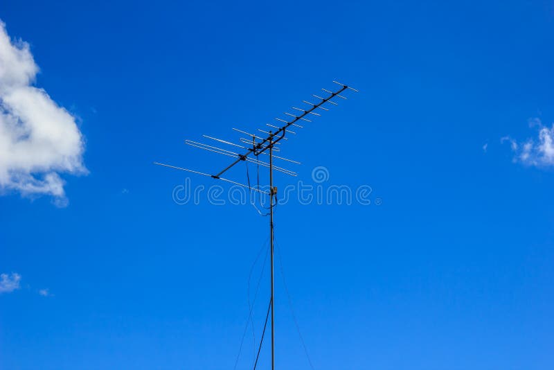 Antenna in blue sky stock photo. Image of connection - 31571804