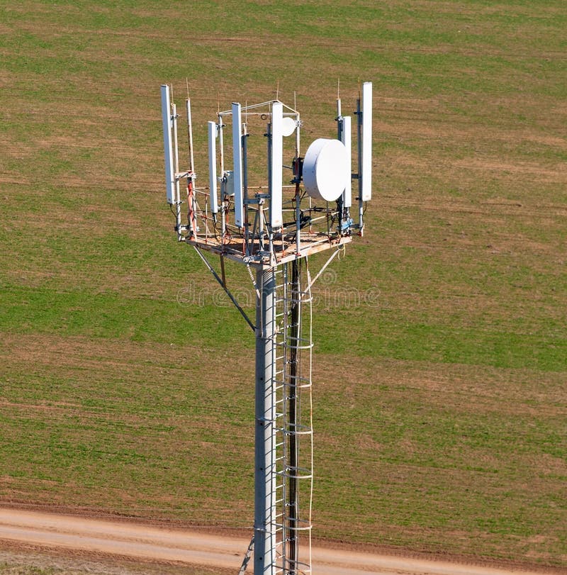 Antenna Cellular Base Station Stock Photo - Image of metal, technology ...