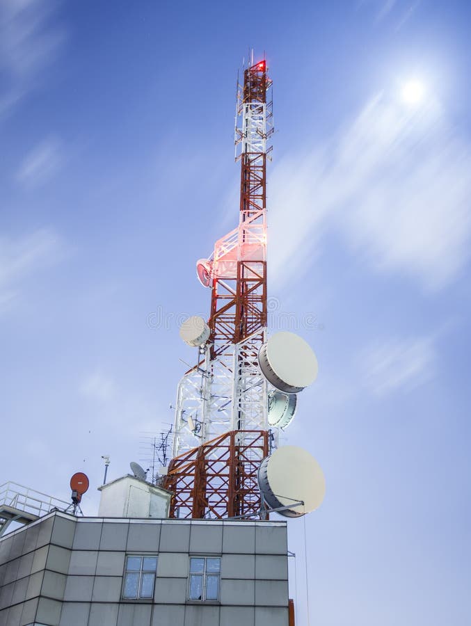 Antenna of Communication Building Stock Photo - Image of europe ...