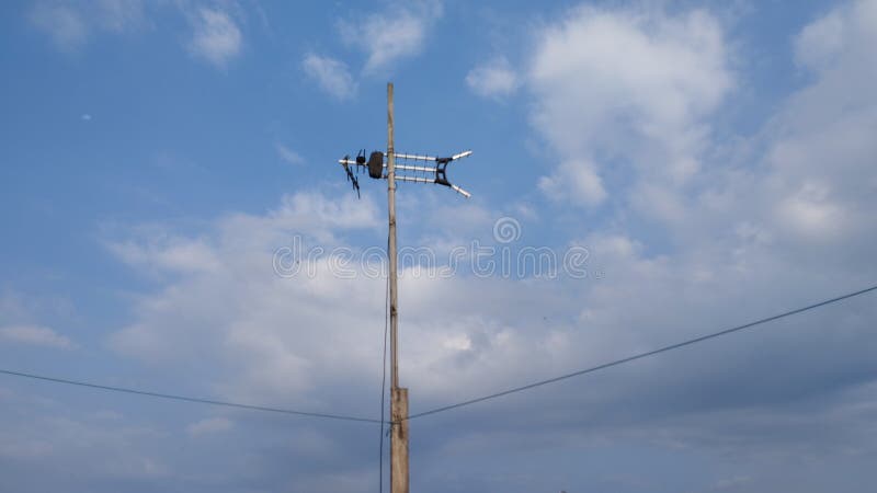Television Antenna with Bamboo Support Stock Image - Image of bamboo ...