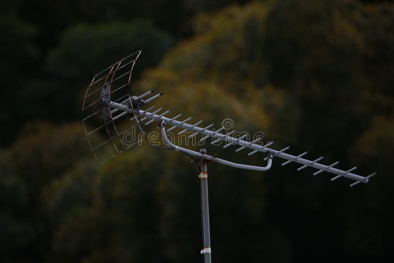 Antenna on the house stock photo. Image of communications - 241791396