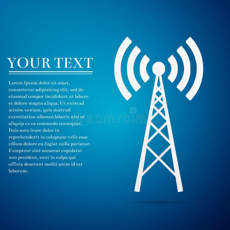 Antenna icon on blue stock vector. Illustration of device - 176065548