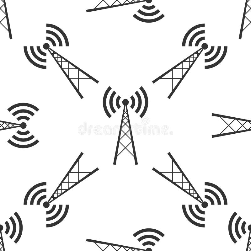 Antenna Icon Seamless Pattern Stock Vector - Illustration of contact ...