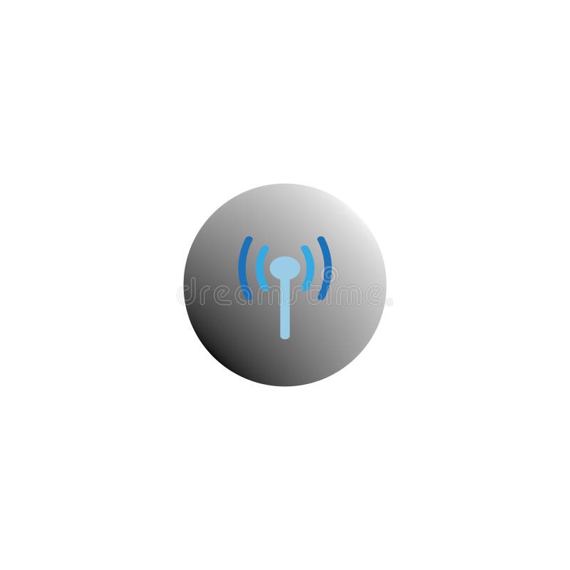 Antenna Icon. Signal Wave Symbol. Blue Broadcast Lines. Vector Network ...