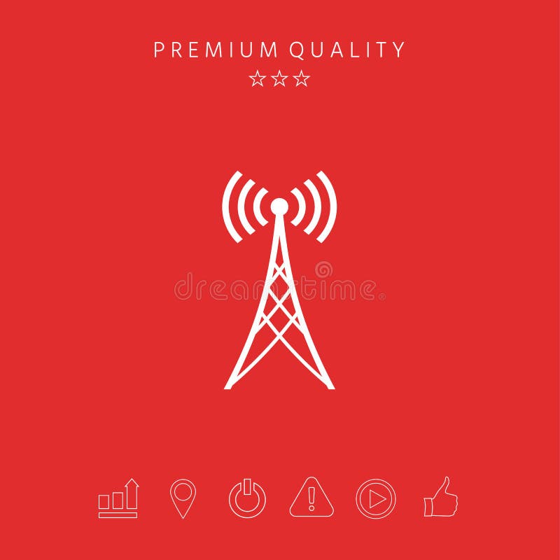 Antenna icon symbol stock vector. Illustration of technology - 115187270