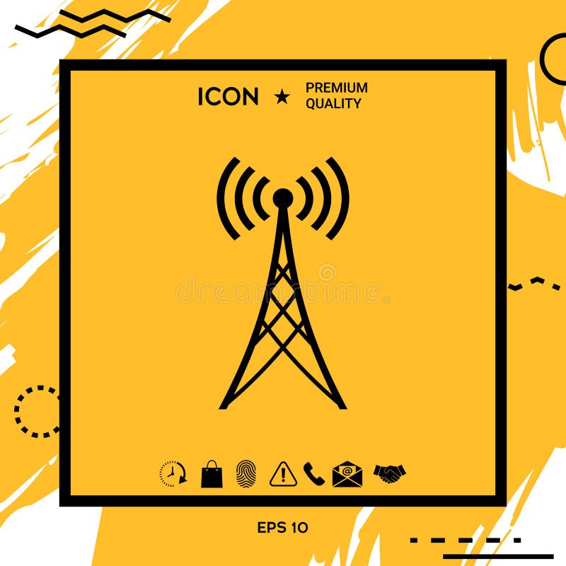 Antenna icon symbol stock vector. Illustration of communication - 105922185