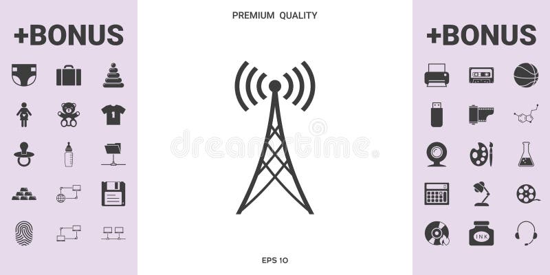 Antenna icon symbol stock vector. Illustration of technology - 123815579