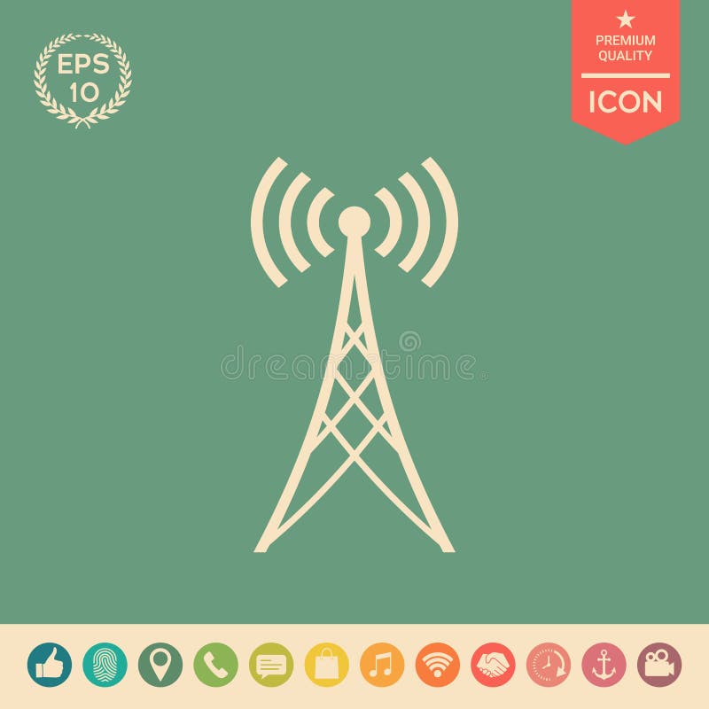 Antenna icon symbol stock vector. Illustration of network - 119057087