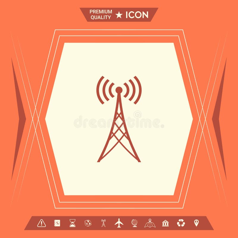 Antenna icon symbol stock vector. Illustration of transmission - 124820314