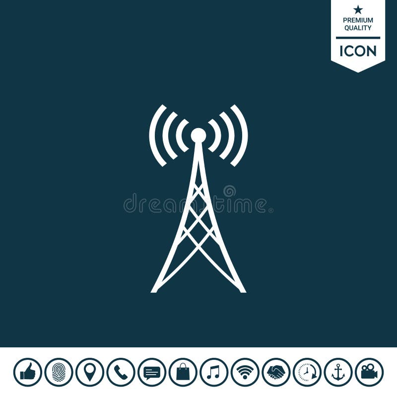 Antenna icon symbol stock vector. Illustration of wave - 107004562