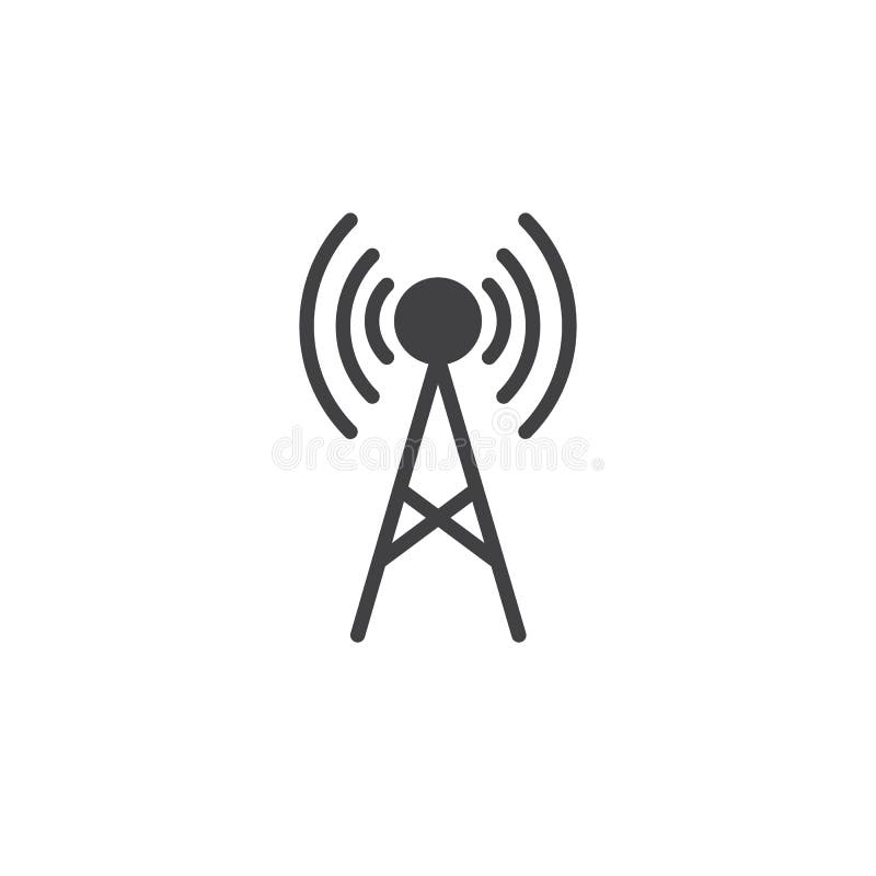Antenna Tower Line Icon Outline Vector Sign Linear Style Pictogram