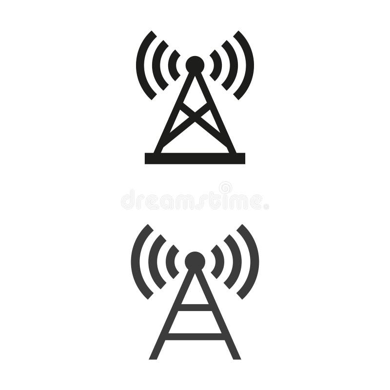 Antenna Icons Set - Vector. Linear Antenna Icons Stock Illustration ...