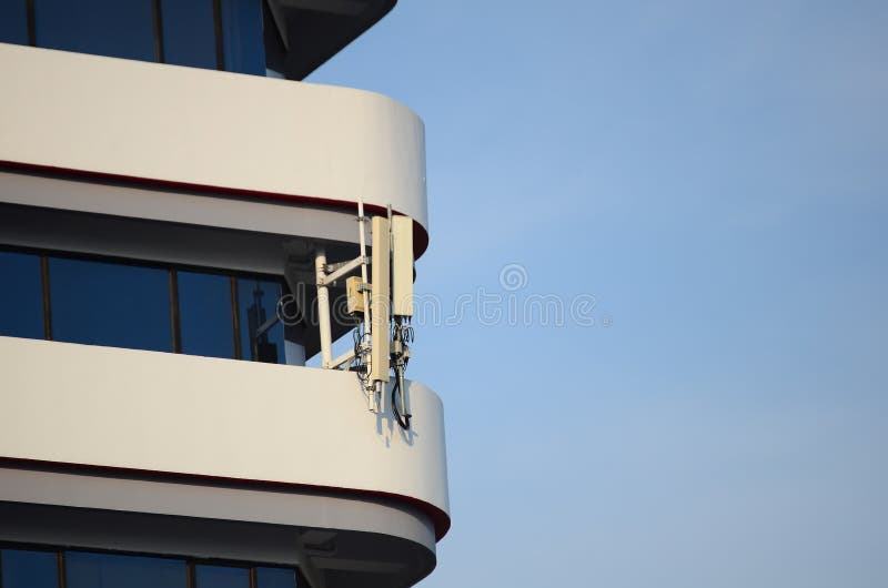Wireless Communication System on a Tall Building Stock Image - Image of ...