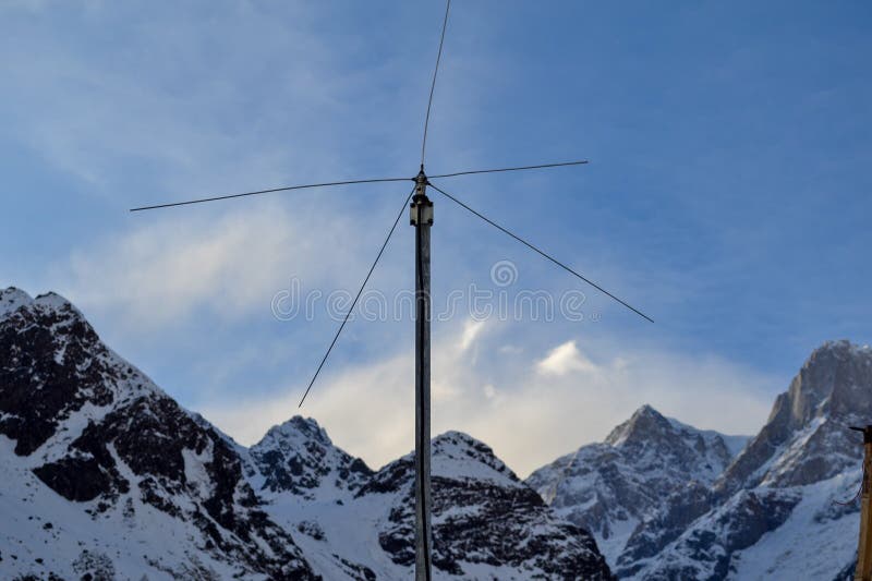 An Antenna in Mountain Himalaya India. Stock Image - Image of ...