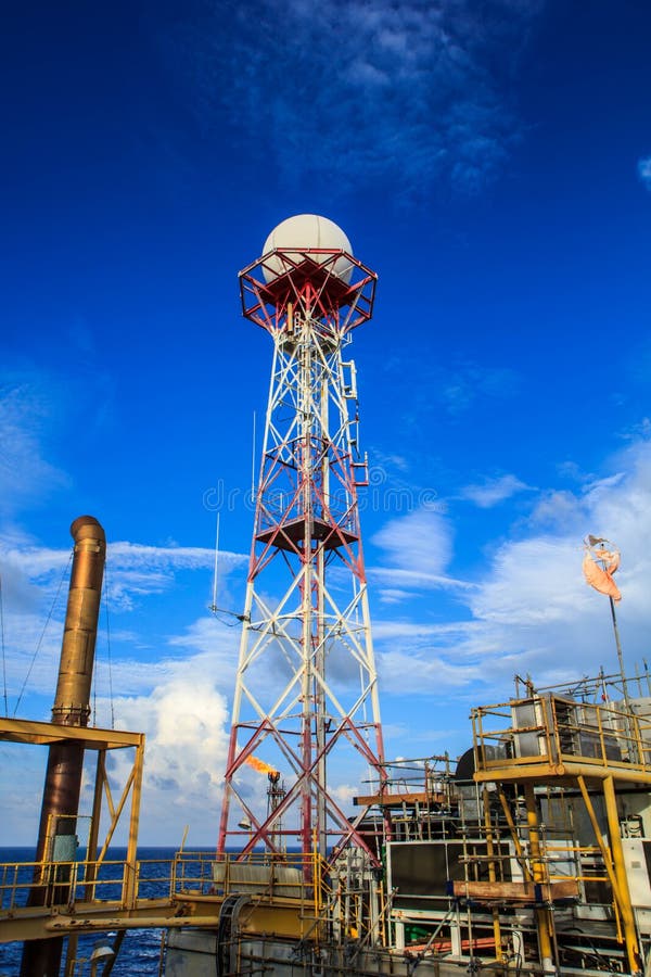 Antenna Offshore Communication Via Telephone Stock Photo - Image of ...