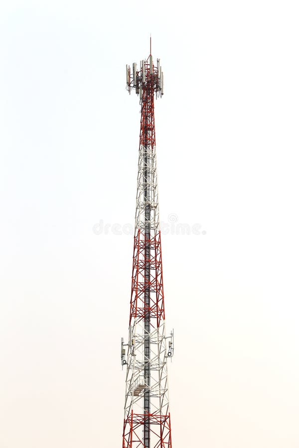 Antenna Phone Signal Serving on White Background. Stock Image - Image ...