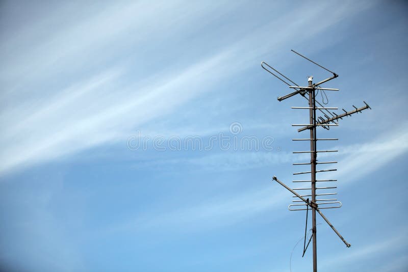 Antenna in the sky stock image. Image of broadcast, blue - 26464699