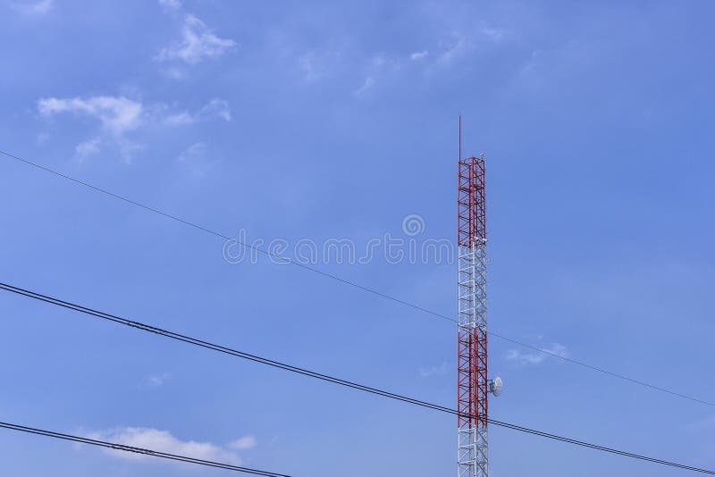 Antenna Tower,antenna Tower Building with the Blue Sky. Stock Image ...