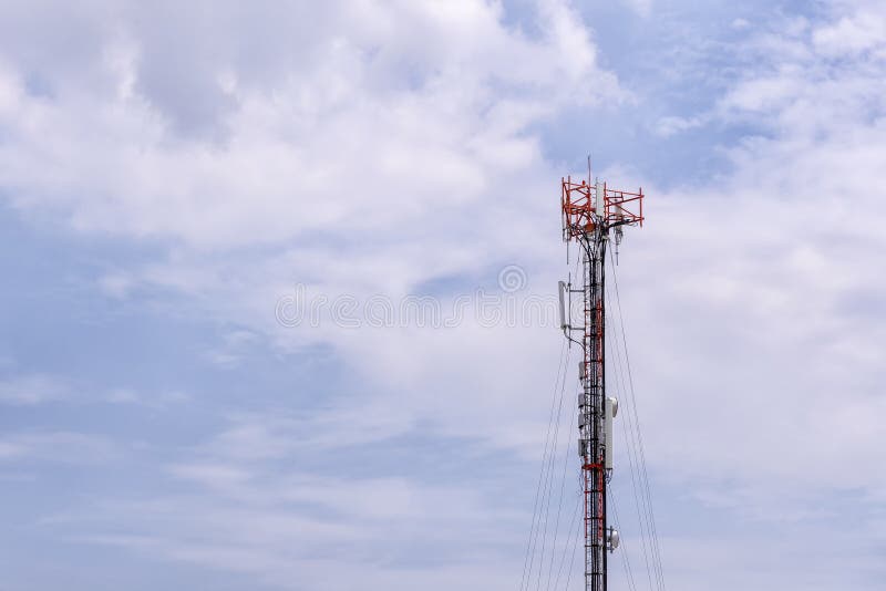 Antenna Tower,antenna Tower Building with the Blue Sky. Stock Image ...
