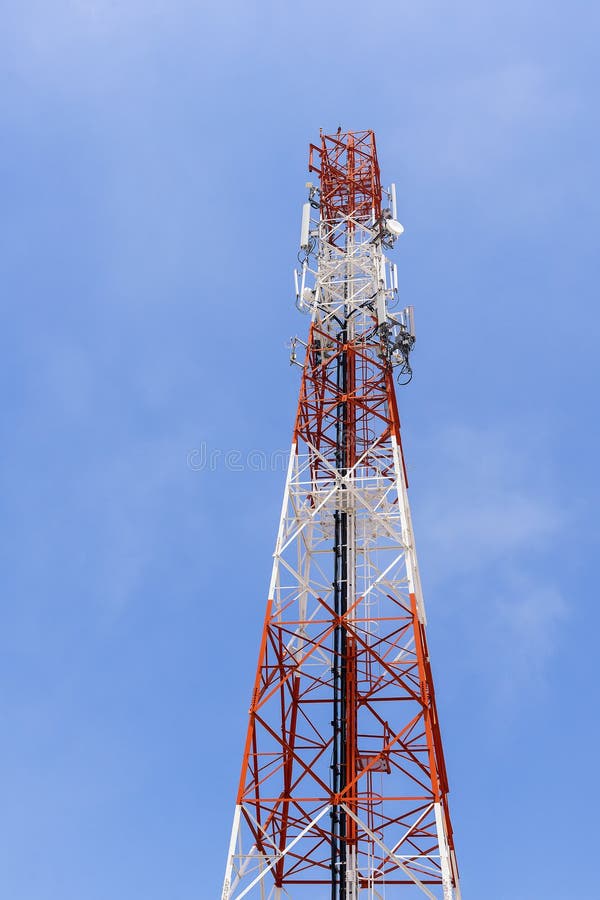Antenna Tower Building with the Blue Sky Stock Photo - Image of ...