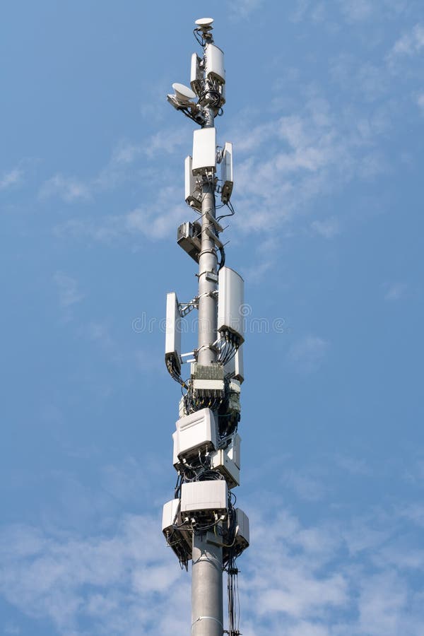 Antenna Tower Building. Technology Cellular Station, Wireless ...