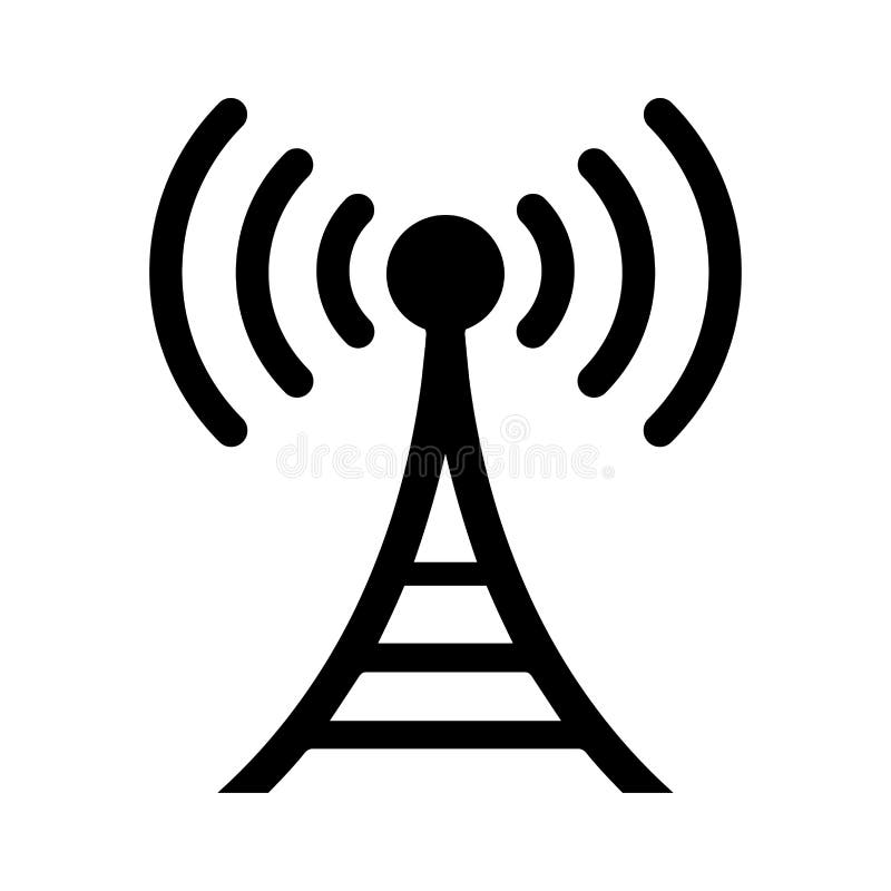 Antenna, Tower Icon. Black Vector Graphics Stock Illustration ...