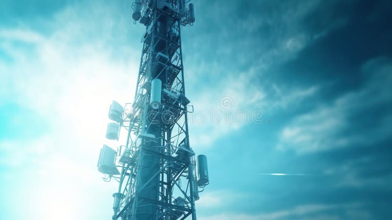 Antenna Tower of Telecommunication AI Generated Image Stock ...