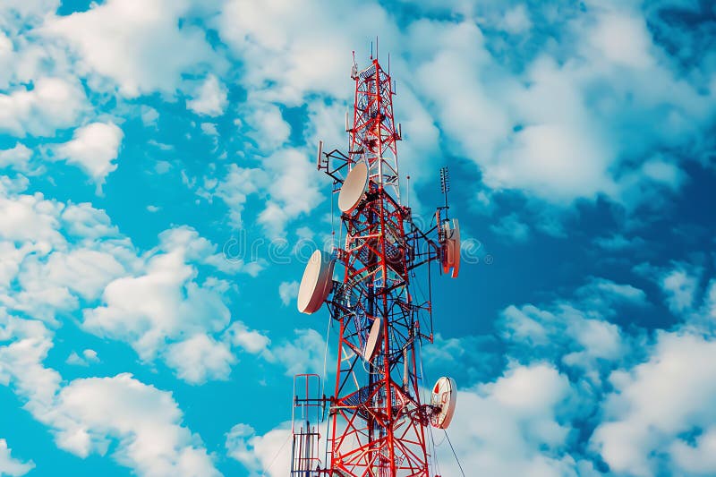 Antenna Tower of Telecommunication and Hone Base Station with Wireless ...