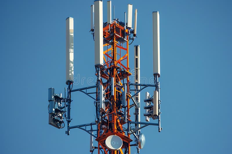 Antenna Tower of Telecommunication and Phone Base Station, Technology ...