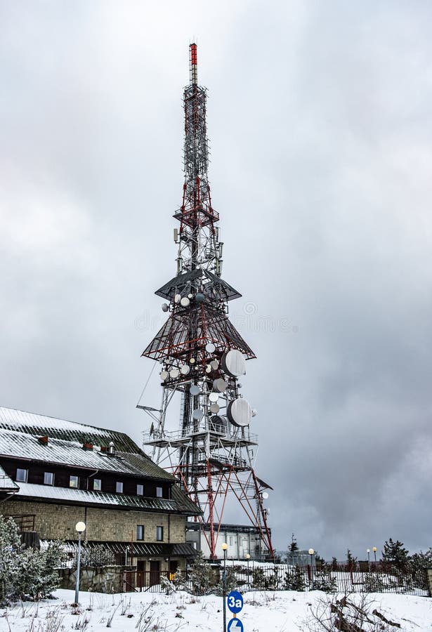 Antenna Tower Under Cloudy Sky Stock Image - Image of structure ...