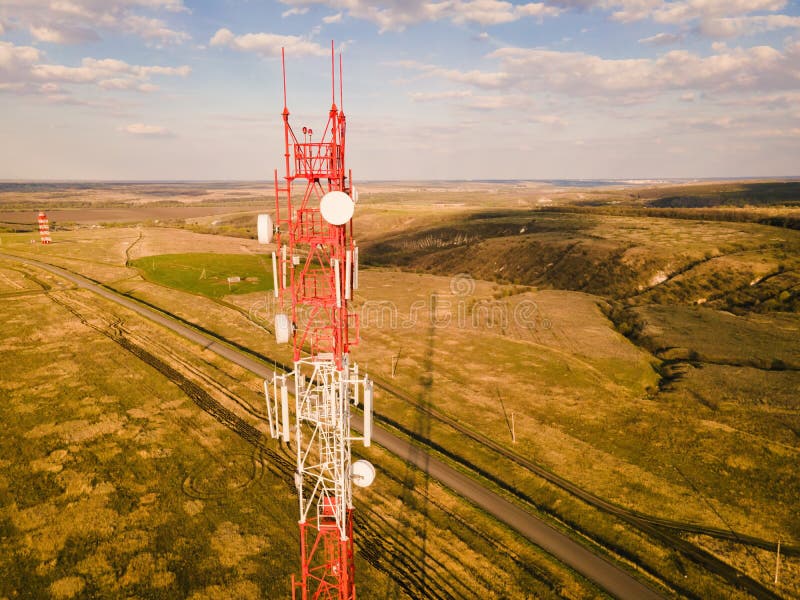 Antenna Witn 5G Technology in Rural Countryside Stock Photo - Image of ...