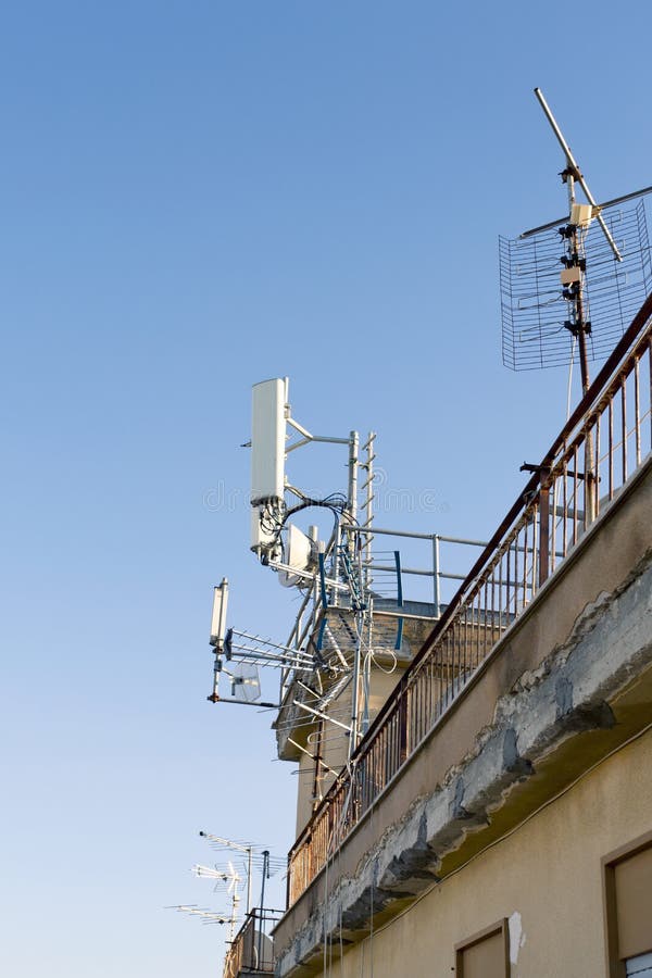 Antennas of Mobile Cellular Systems Stock Photo - Image of repeater ...