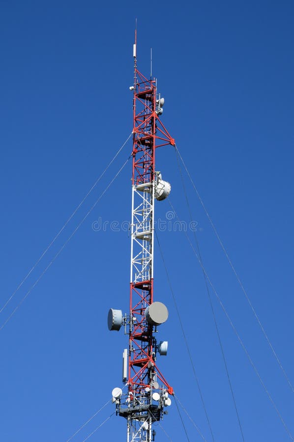 Antennas on a pylon stock photo. Image of cell, antenna - 26885966