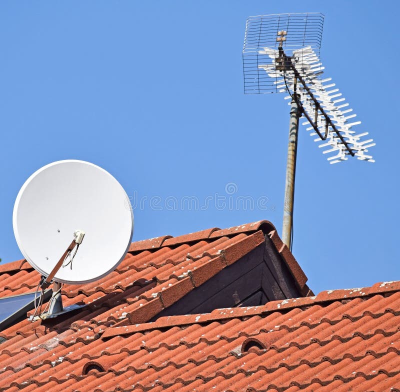 Antennas on the roof stock image. Image of equipment - 82830153
