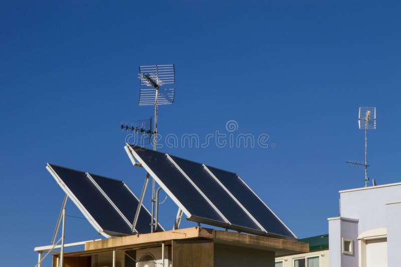 Antennas and Solar Panels stock image. Image of panel - 48807887