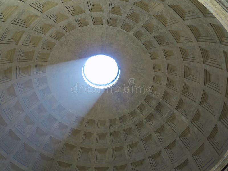 Antheon Dome As Seen from Inside the Pantheon with a Visible Lig Stock ...