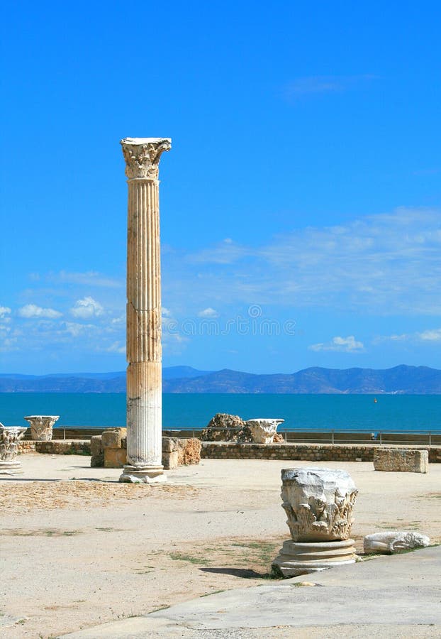 Ruins of Antonine Baths at Carthage, Tunisia Stock Image - Image of ...