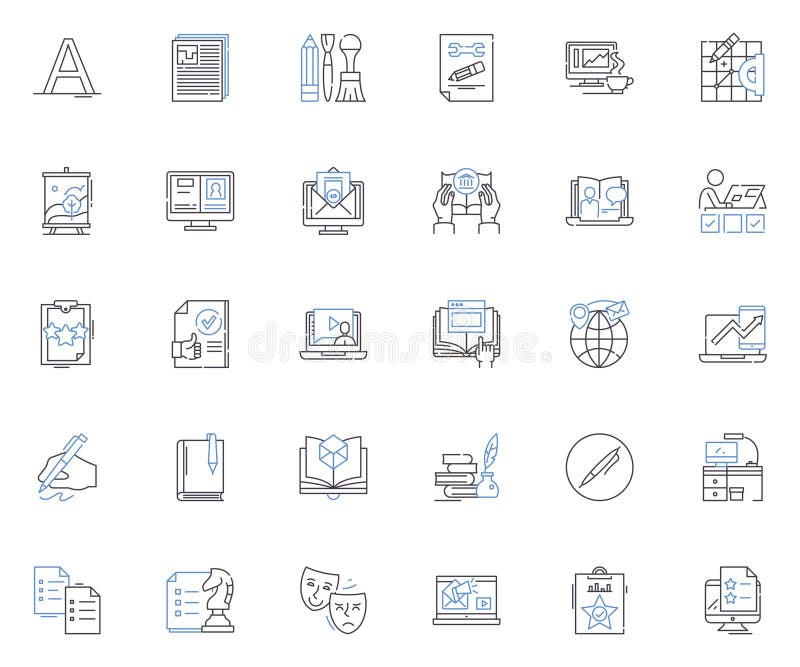 Anthology Line Icons Collection. Collection, Compilation, Assortment ...