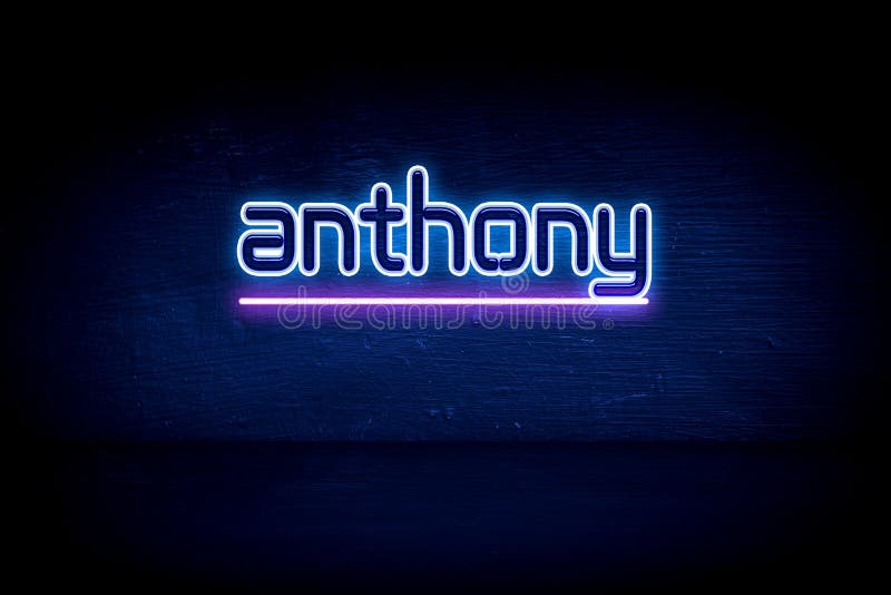 Anthony - Blue Neon Announcement Signboard Stock Illustration ...