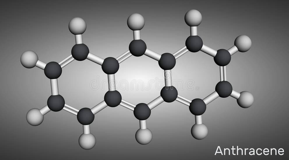 Anthracene Molecule. it is Polycyclic Aromatic Hydrocarbon PAH ...