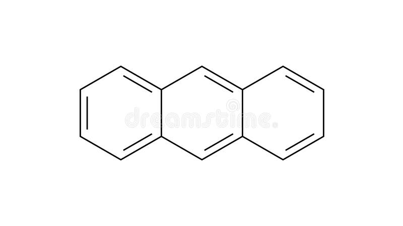 Anthracene Molecule, Structural Chemical Formula, Ball-and-stick Model ...